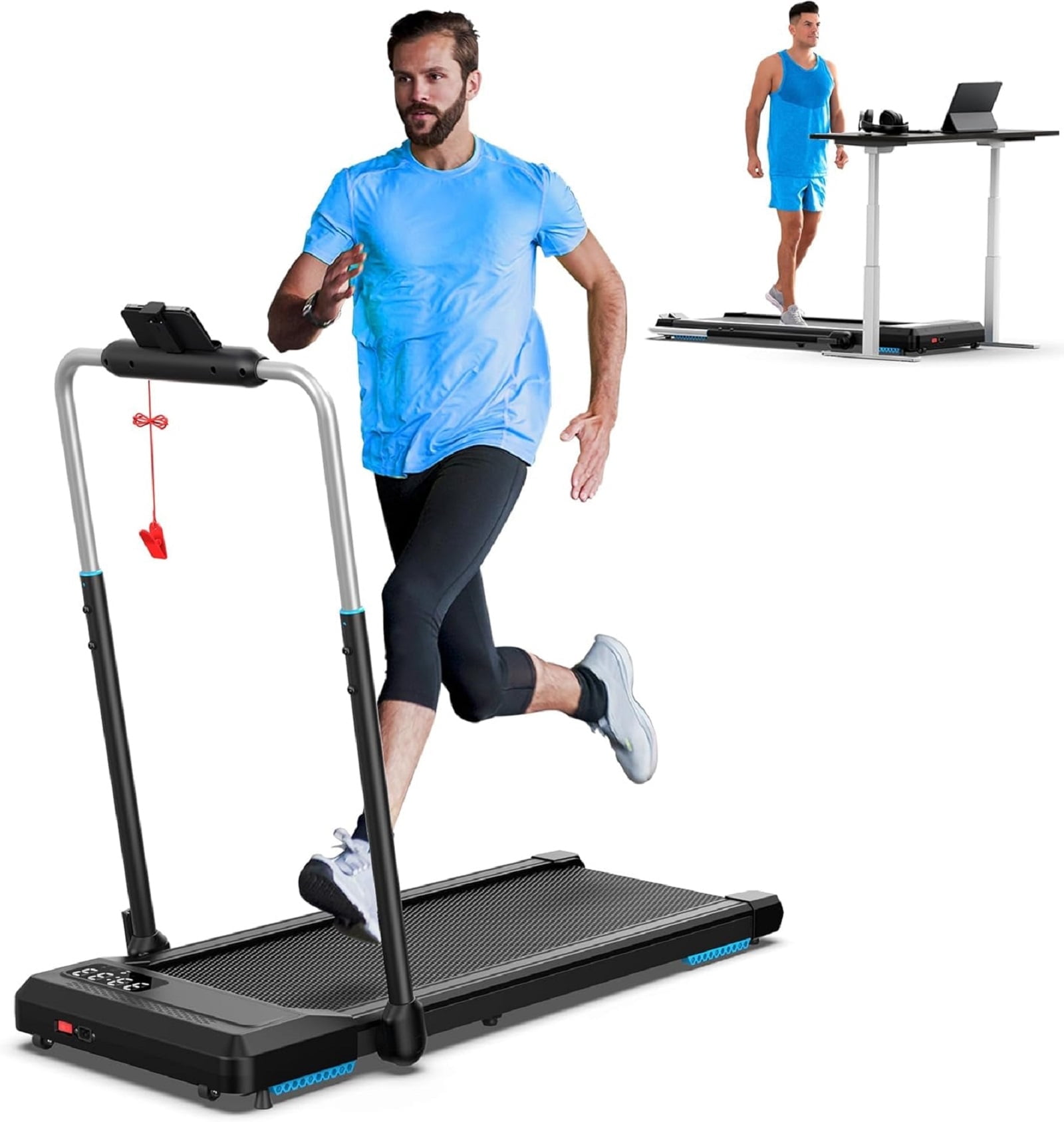 YZRUN Walking Pad, Under Desk Treadmill with 10% Incline, 265/340 lbs ...