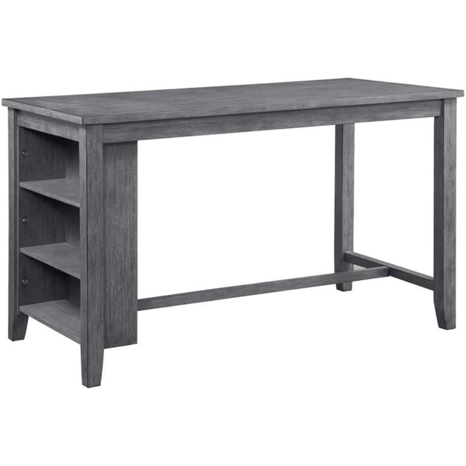 YZSP Counter Height Bar Table with Storage Shelves, Rustic Pub Table ...