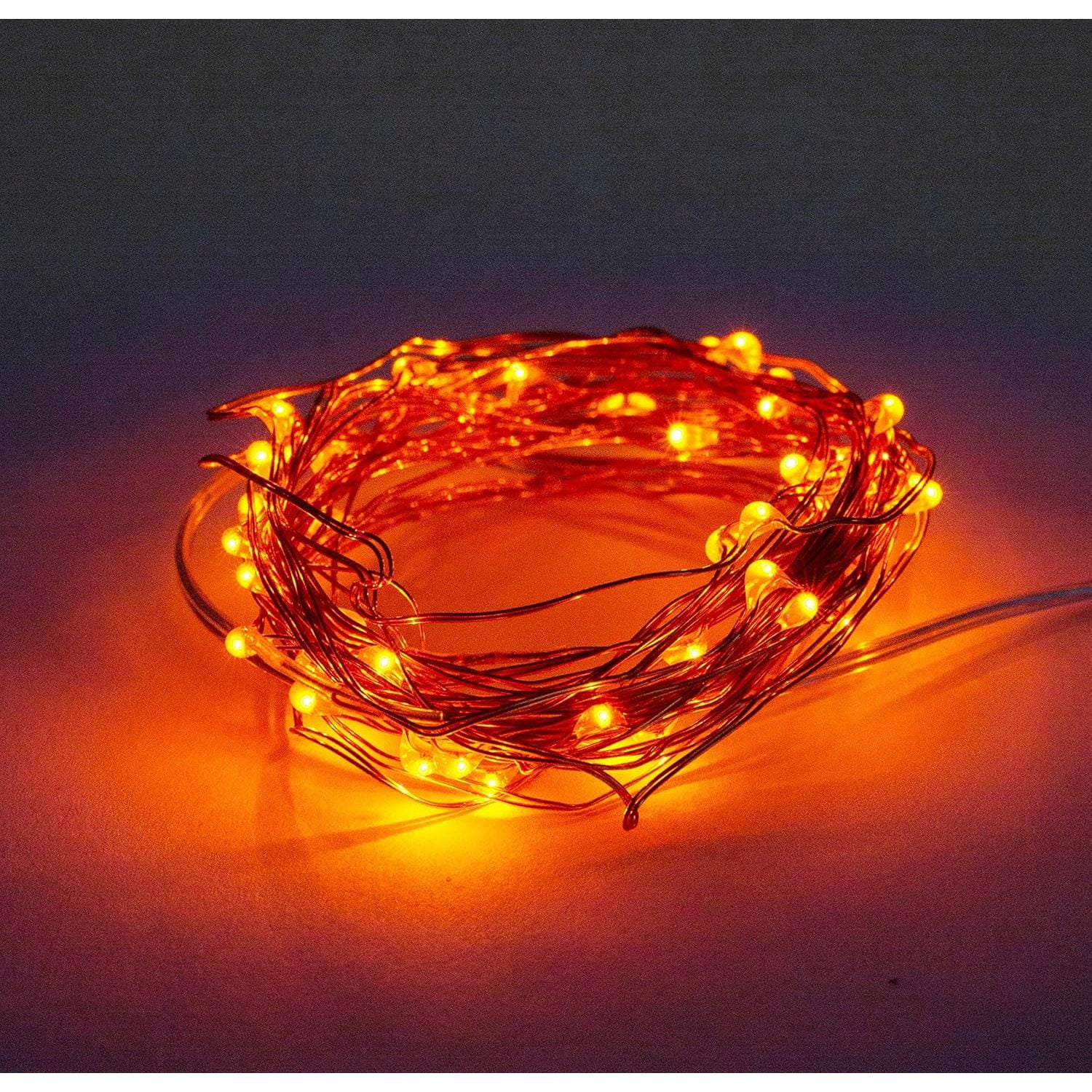 YZSP Orange Fairy Lights - Battery Operated - 6 Foot 20 Orange LED ...