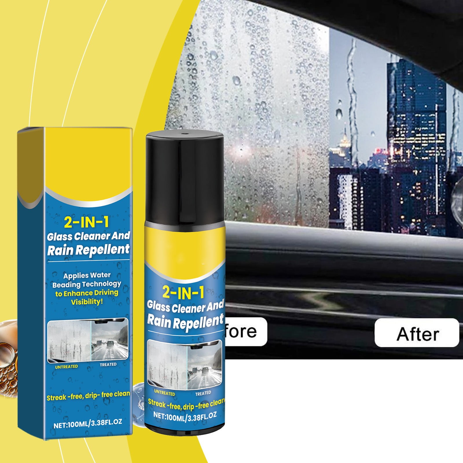 YZWEI Automotive Glass Cleaner, Windshield Glass Cleaner, Limpia ...