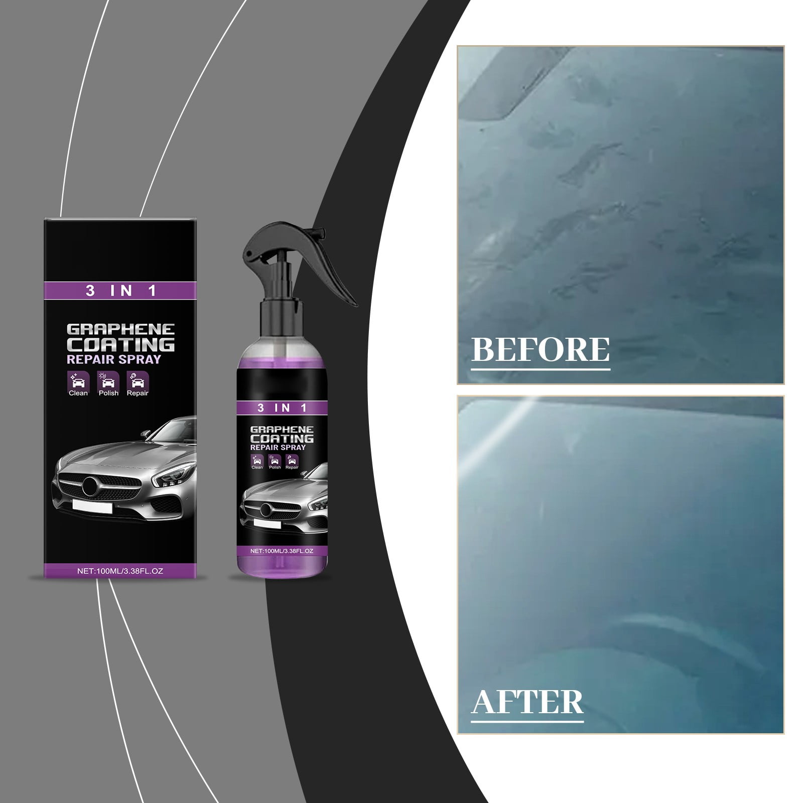 YZWEI Car Coating Spray, Car Paint Spray, Anti-ultraviolet Waterproof ...