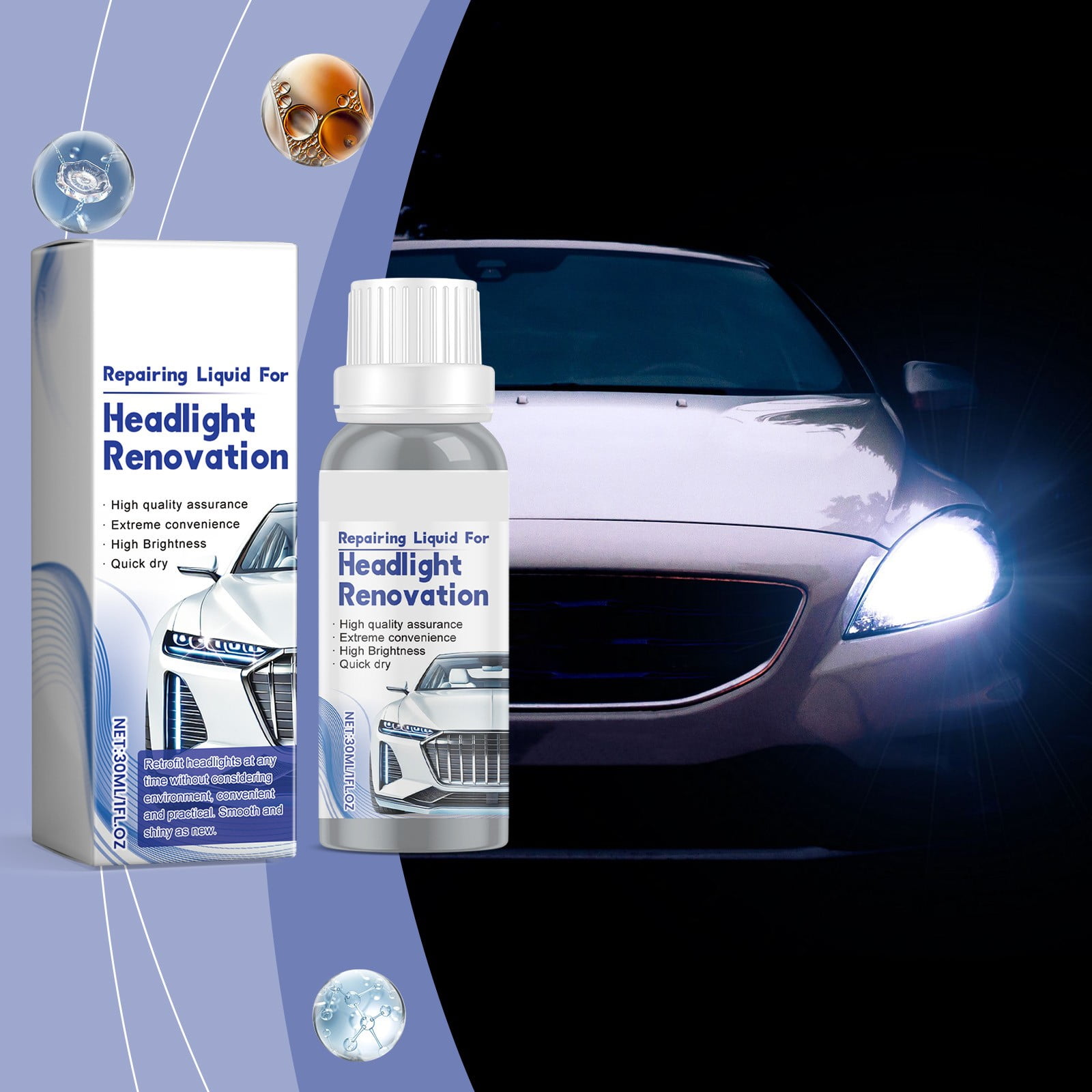 YZWEI Car Headlight Cleaner, Headlights Cleaner, Headlight Restoration ...