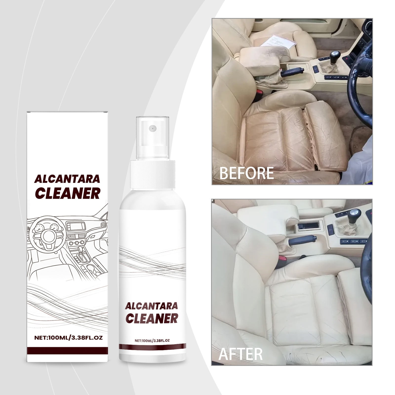 YZWEI Car Interior Cleaner, Car Interior Cleaner, Suede Care, Car And Home General Use, Stain ...