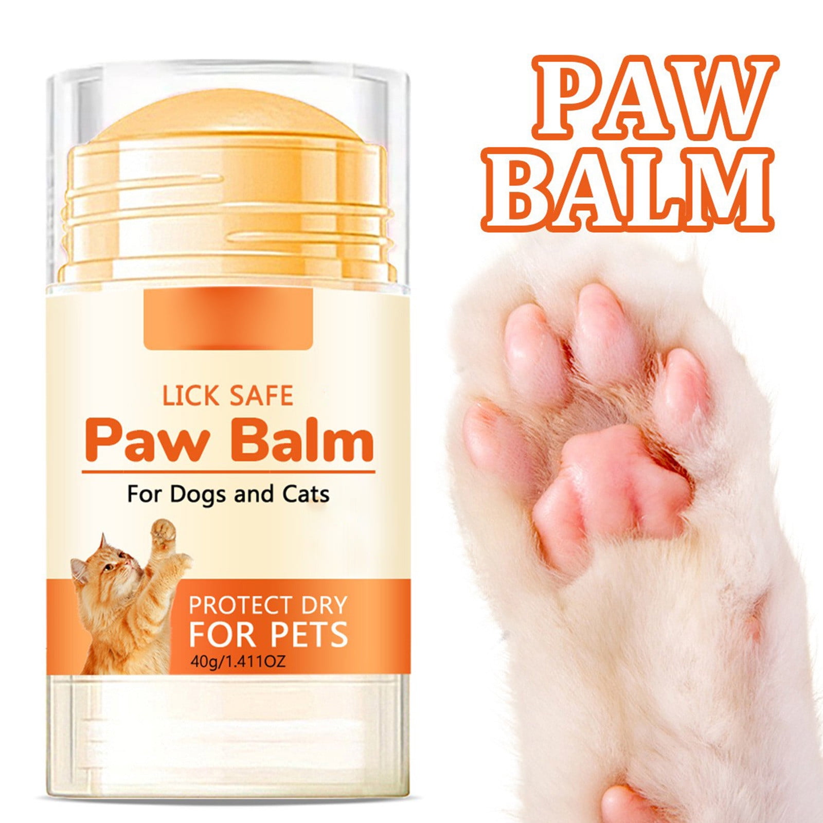 YZWEI Cat Paw Balm - Pet Avocado Oil & Beeswax Paw Balm 40g Orange 1.4 ...
