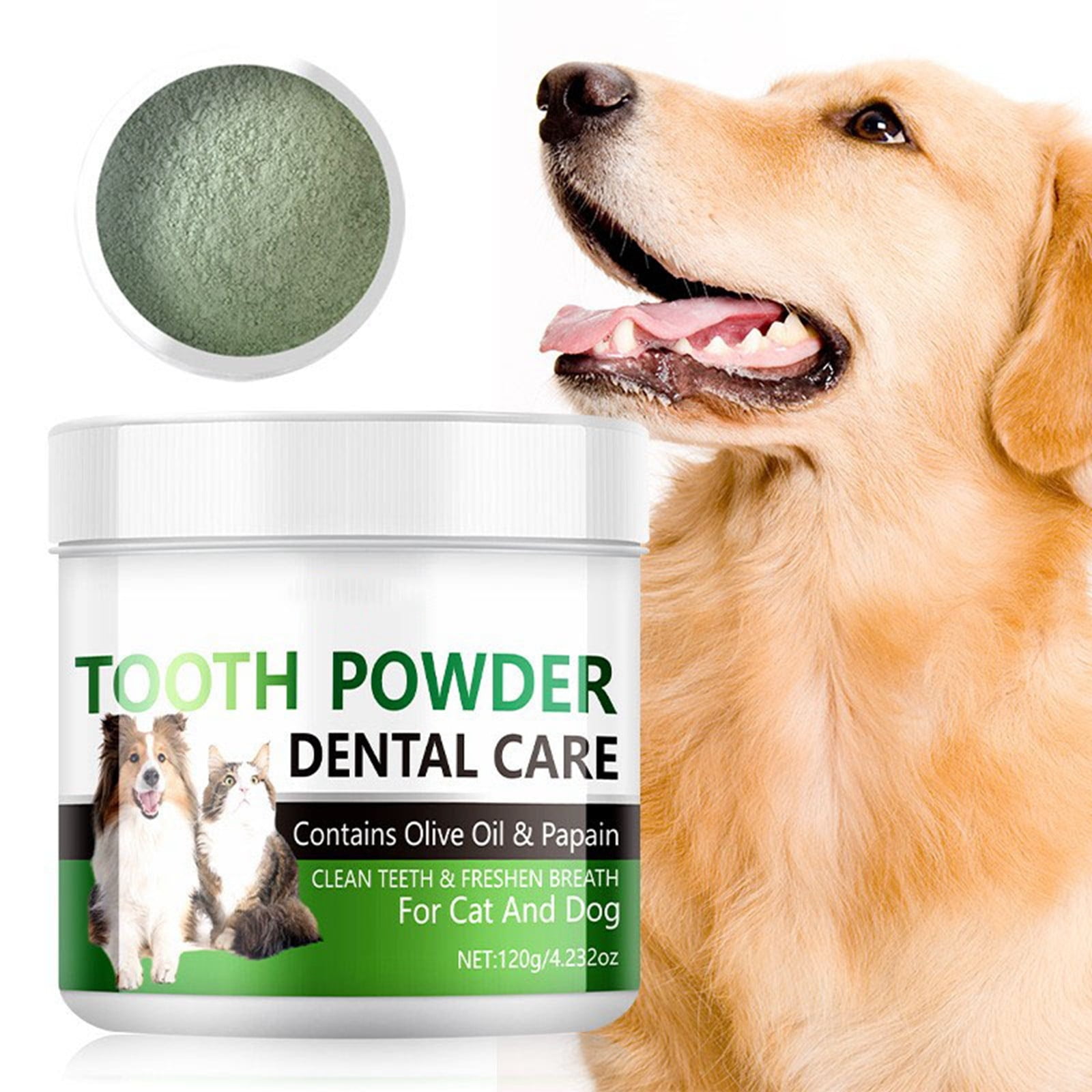 YZWEI Dental Powder for Dogs Teeth,Pet Oral Care Cleaning Powder Green ...