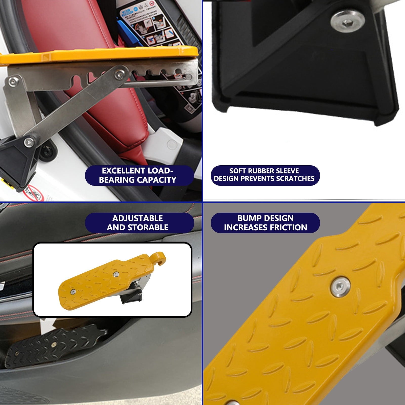 YZWEI Door Step for Car Roof, Upgraded Car Door Step 7-Speed Adjustable Car Step Hook & Foldable ...