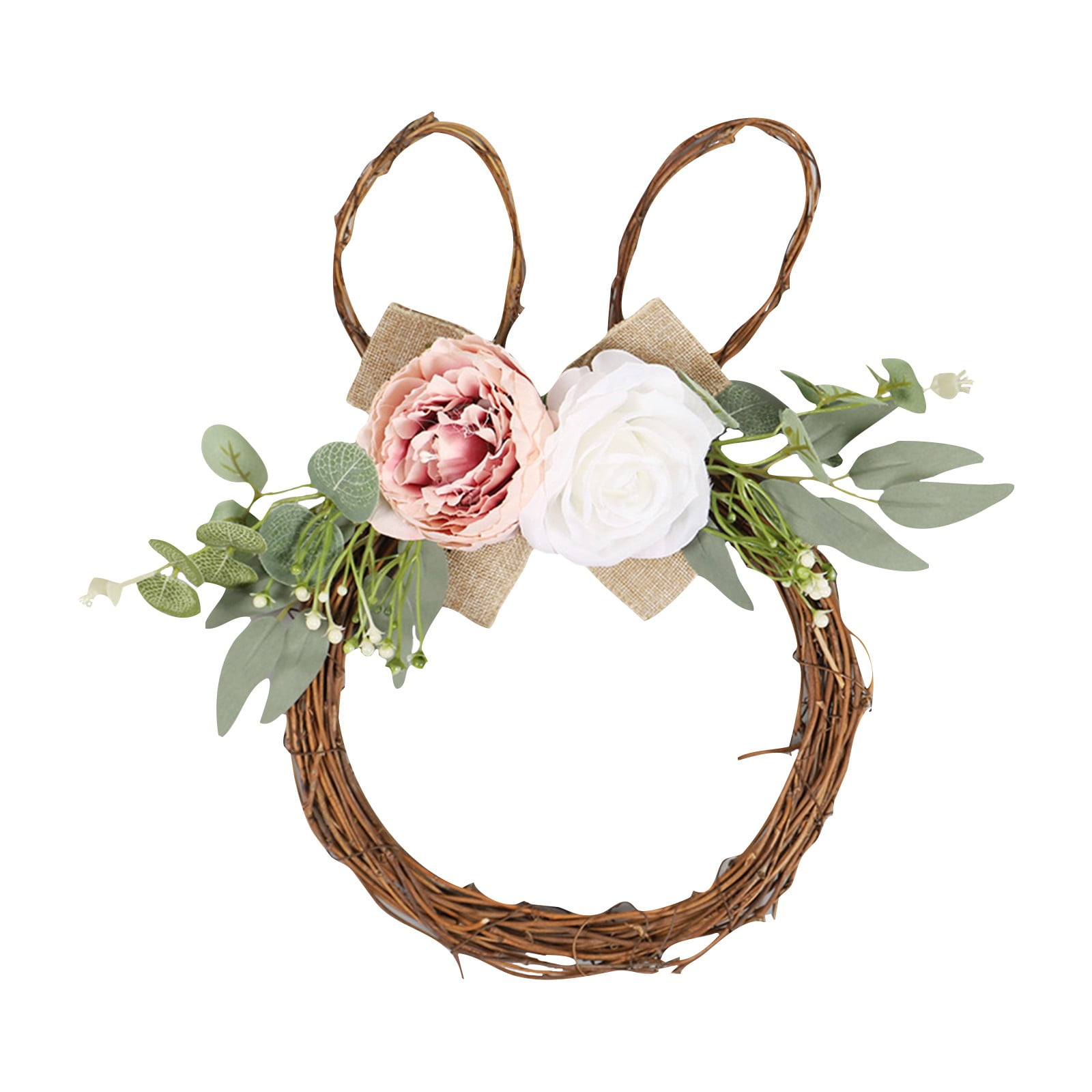 YZWEI Easter Bunny Wreath, Easter Wreaths for Front Door Outside, Bunny ...