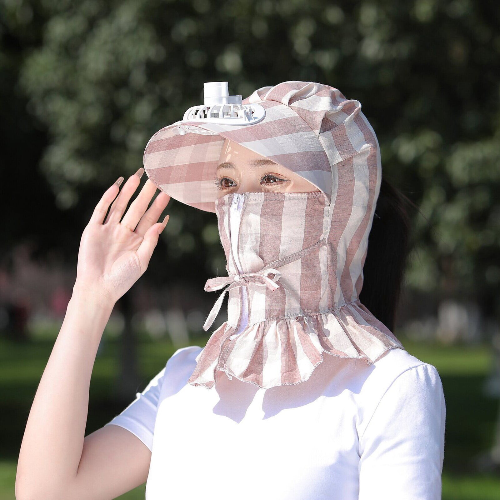 YZWEI Hat with Fans Solar Power - Women' s Straw Hat with Built-in Fan ...