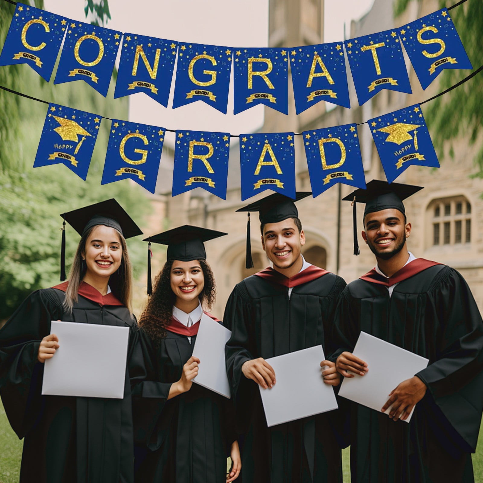 YZWEI Home Decorations - Graduation Party Decorations, Blue Gold ...