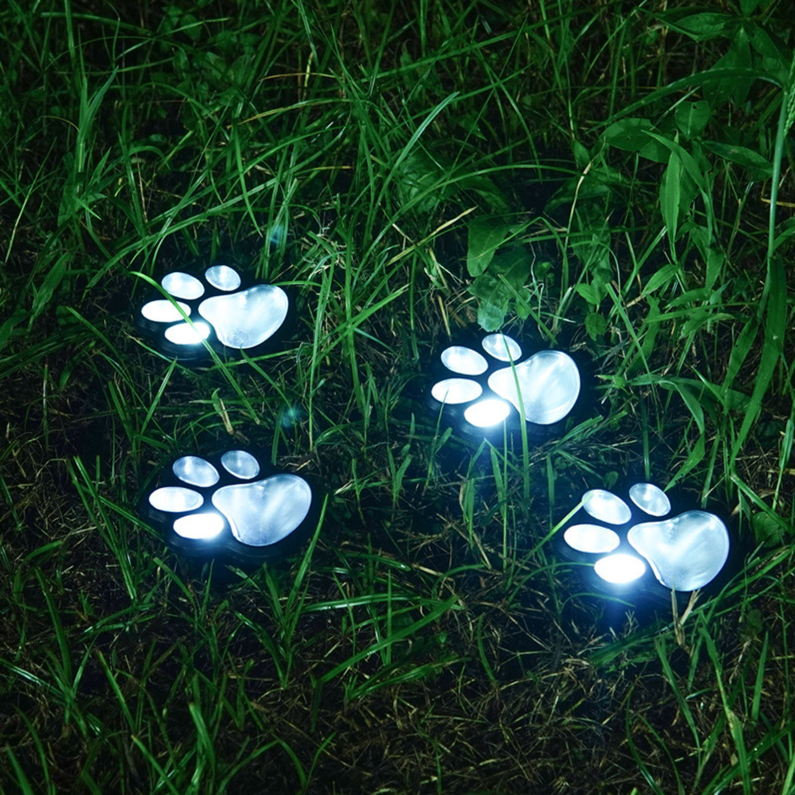YZWEI Outside Lights Solar Powered - Dog Solar Lights Outdoor - Paw ...