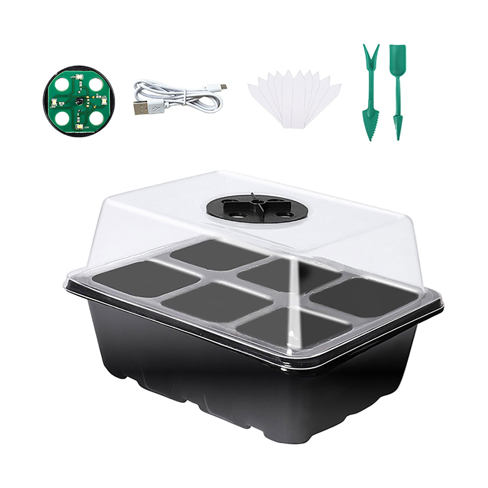 YZWEI Planting Trays for Seedlings, 6/12 Hole Seedling Tray with Light ...