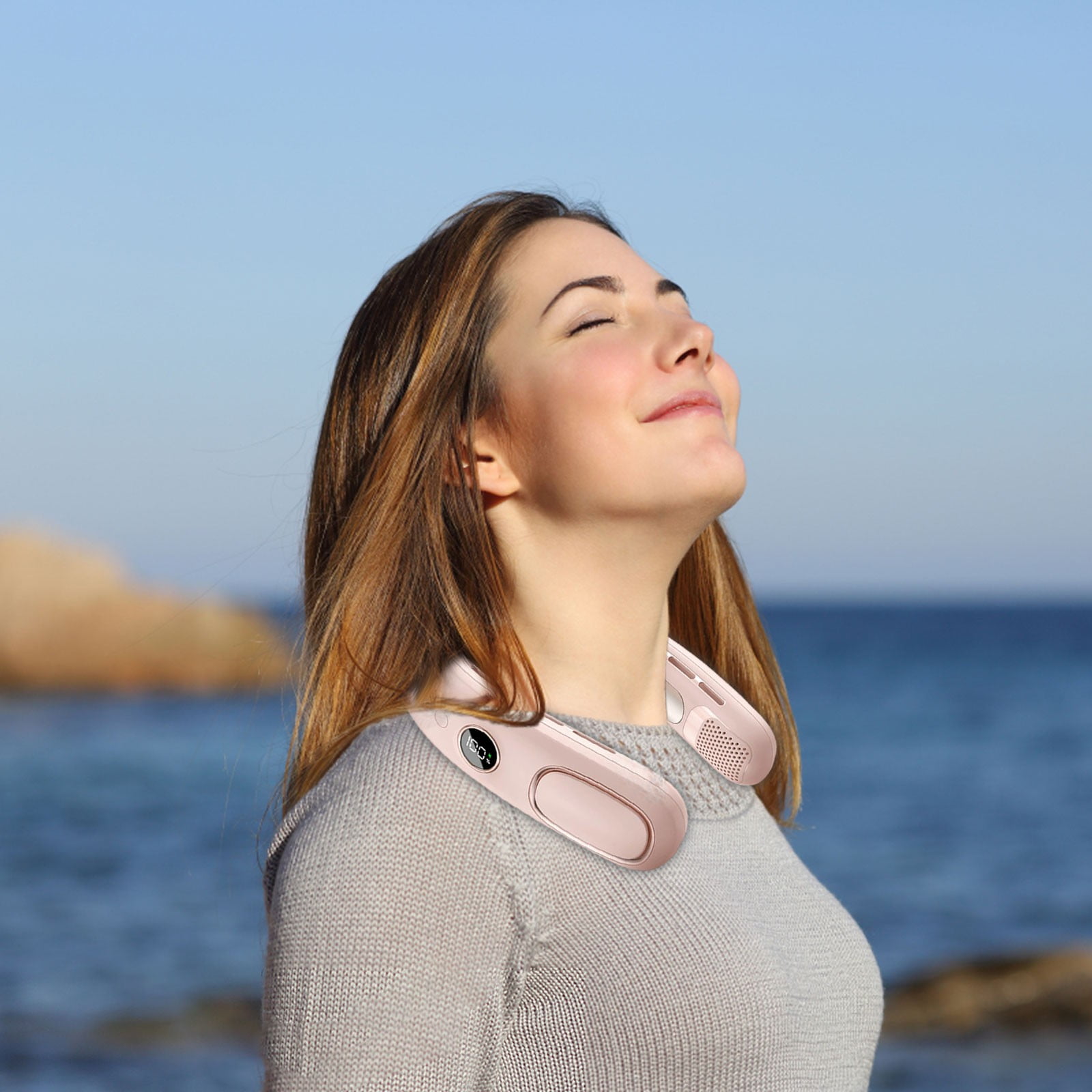 YZWEI Rechargeable Fan, Wearable Fan, Portable Fans That Blow Cold Air ...