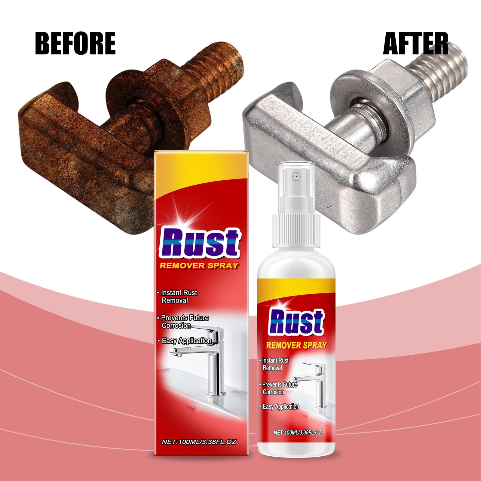 YZWEI Rust Remover for Bathtub, Rust Cleaner, Rust Removal Spray, Rust Remover - Car Wheel Hub ...