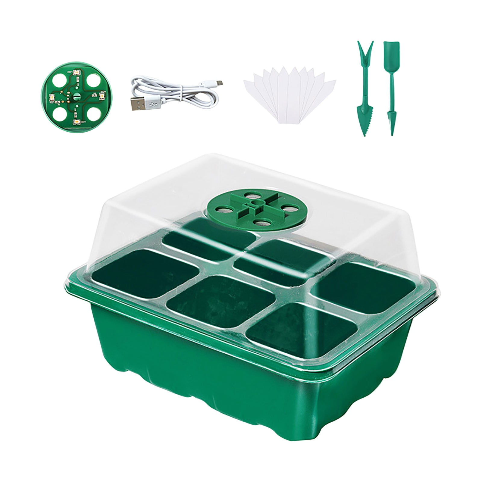 YZWEI Seed Starter, 6/12 Hole Seedling Tray with Light and Seedling ...