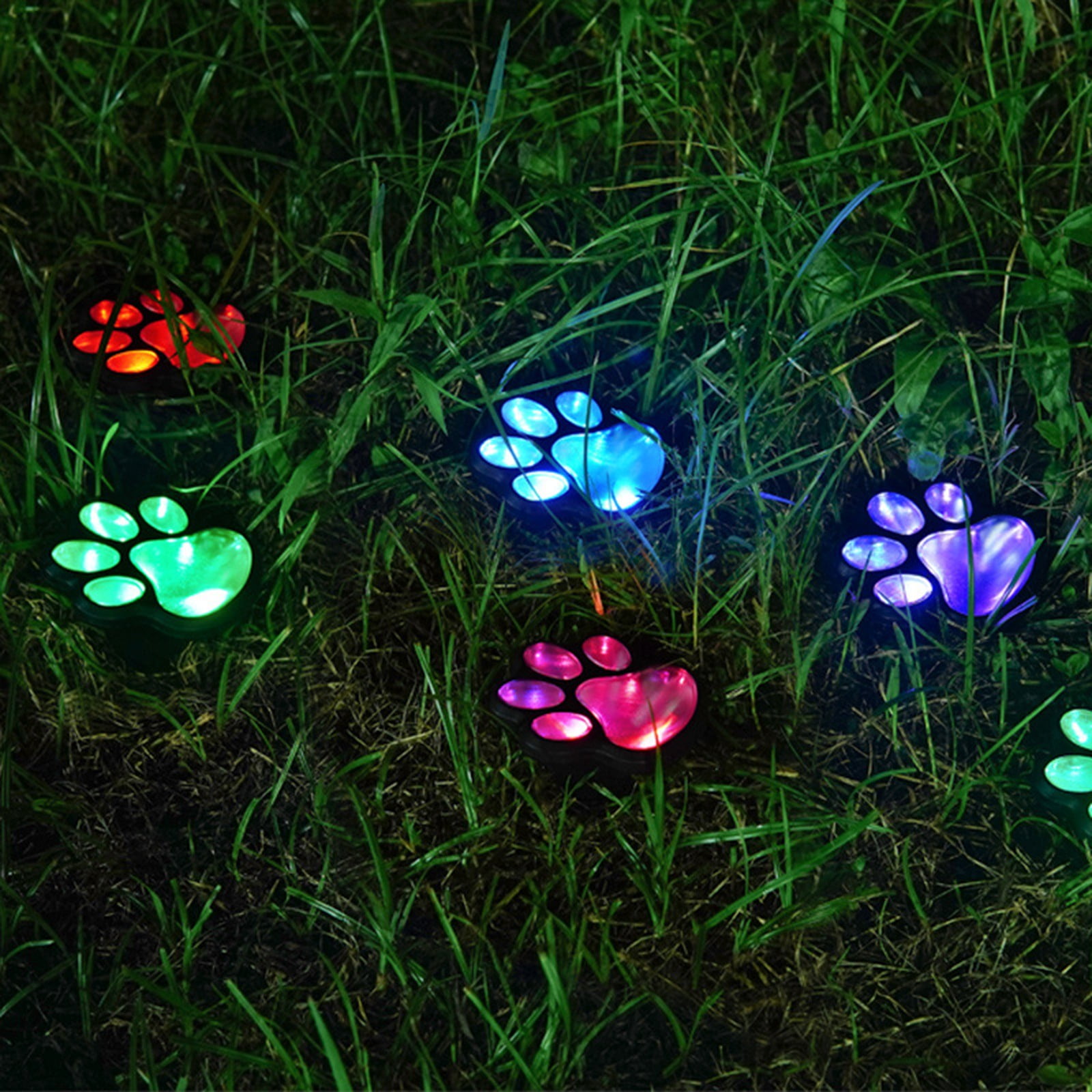 YZWEI Solar Paw Print Lights, Dog Solar Light, Paw Print Wind Chime ...