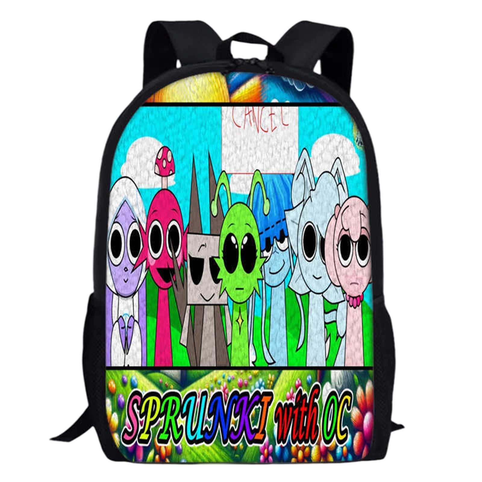 YZWEI Sprunki Plush Backpack for Student 3D Printed Rhythm Game Theme ...