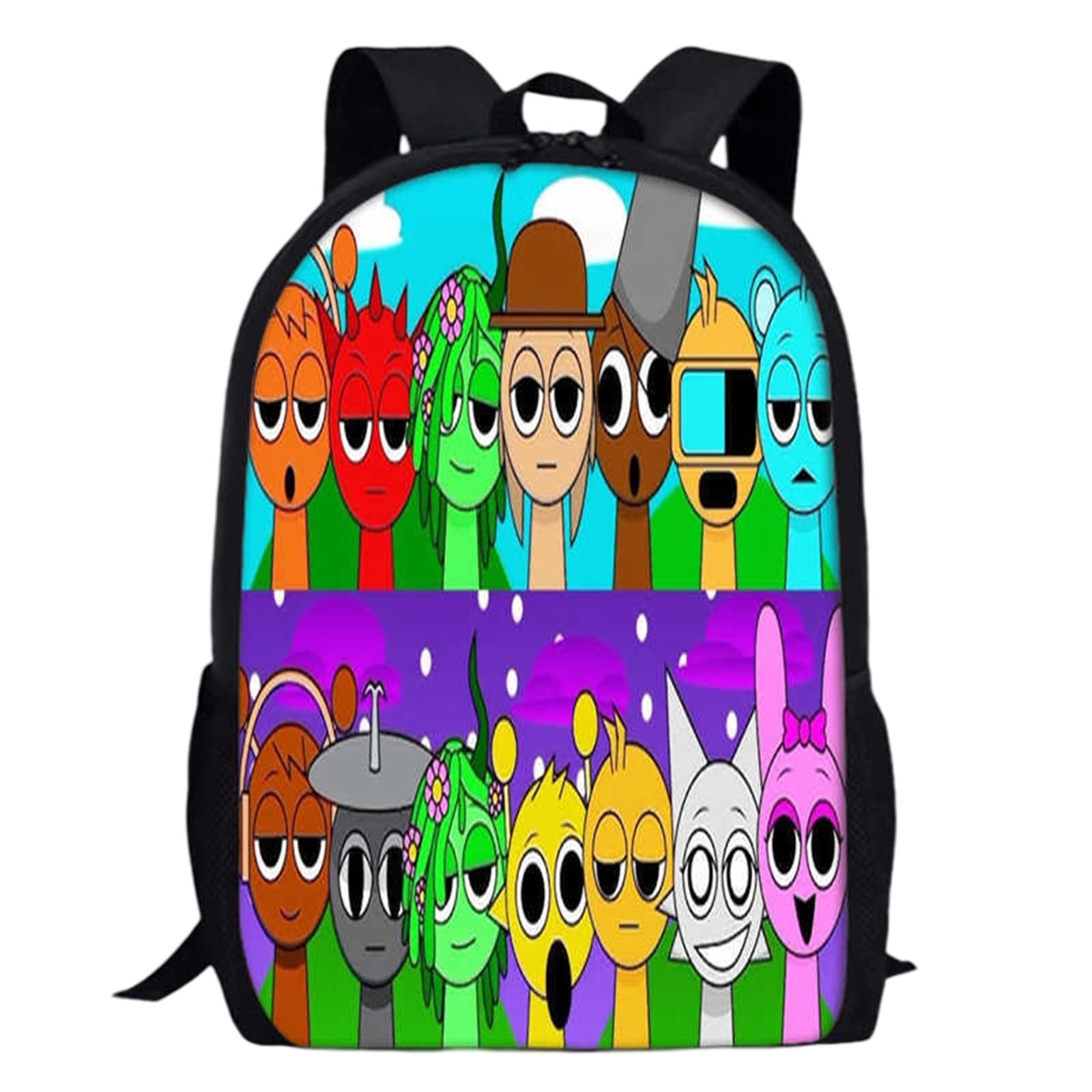 YZWEI Sprunki Plush Backpack for Student 3D Printed Rhythm Game Theme ...