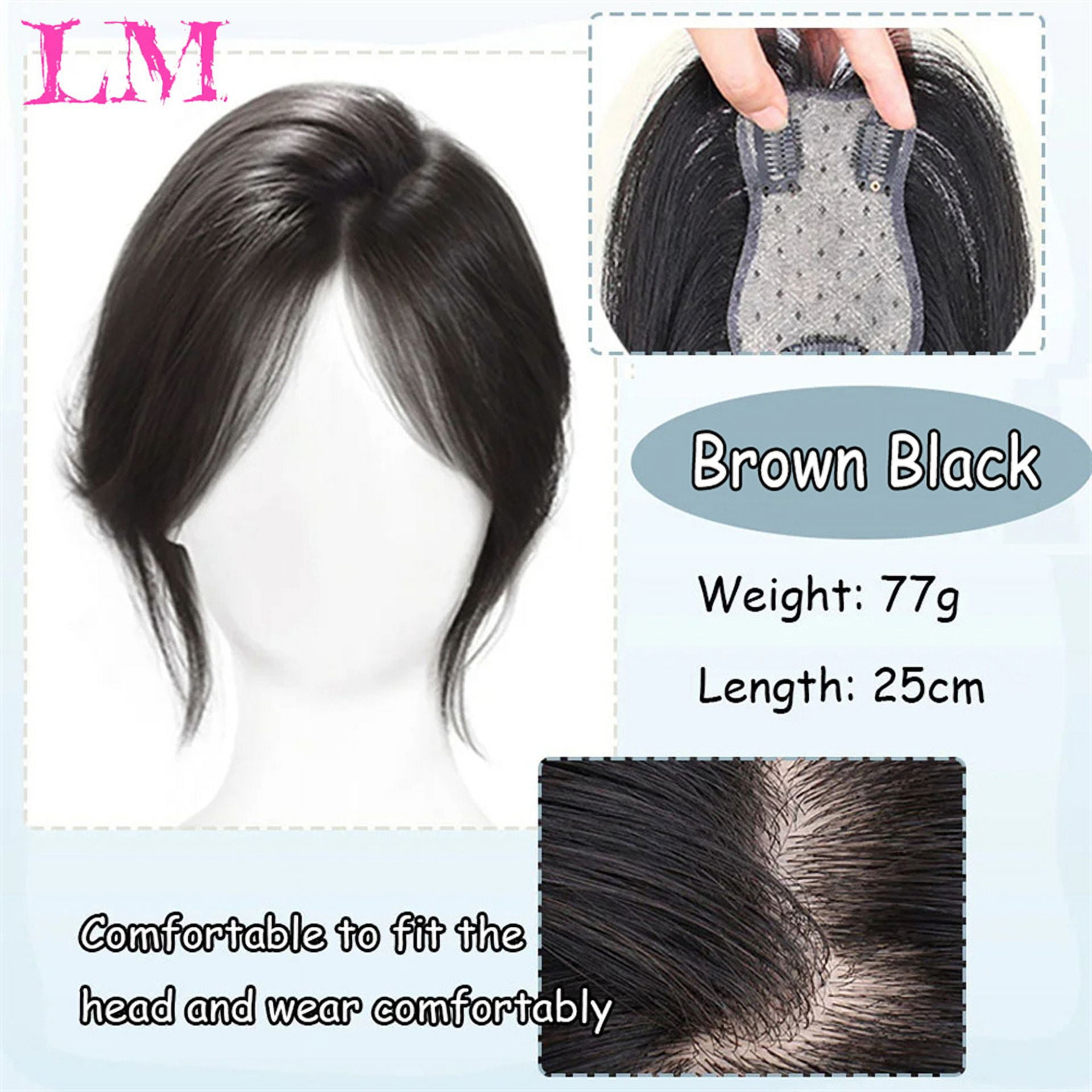 YZZAS Synthetic Fluffiness Bangs Wig Women Natural Volume 3D Facelift ...