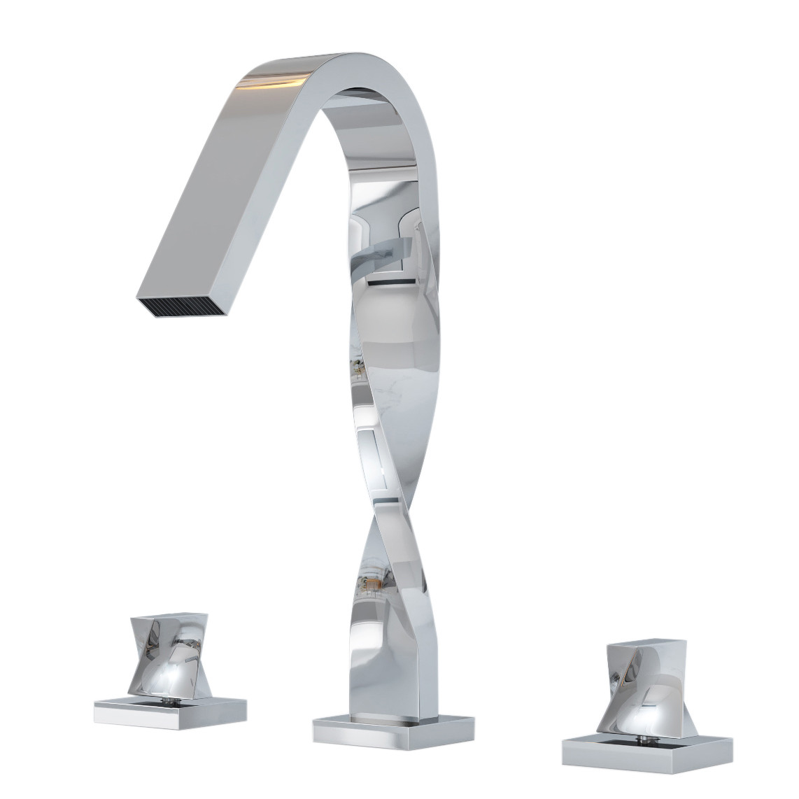 YZZY Widespread High Arc Bathroom Faucet Double Handle Brushed Chrome ...