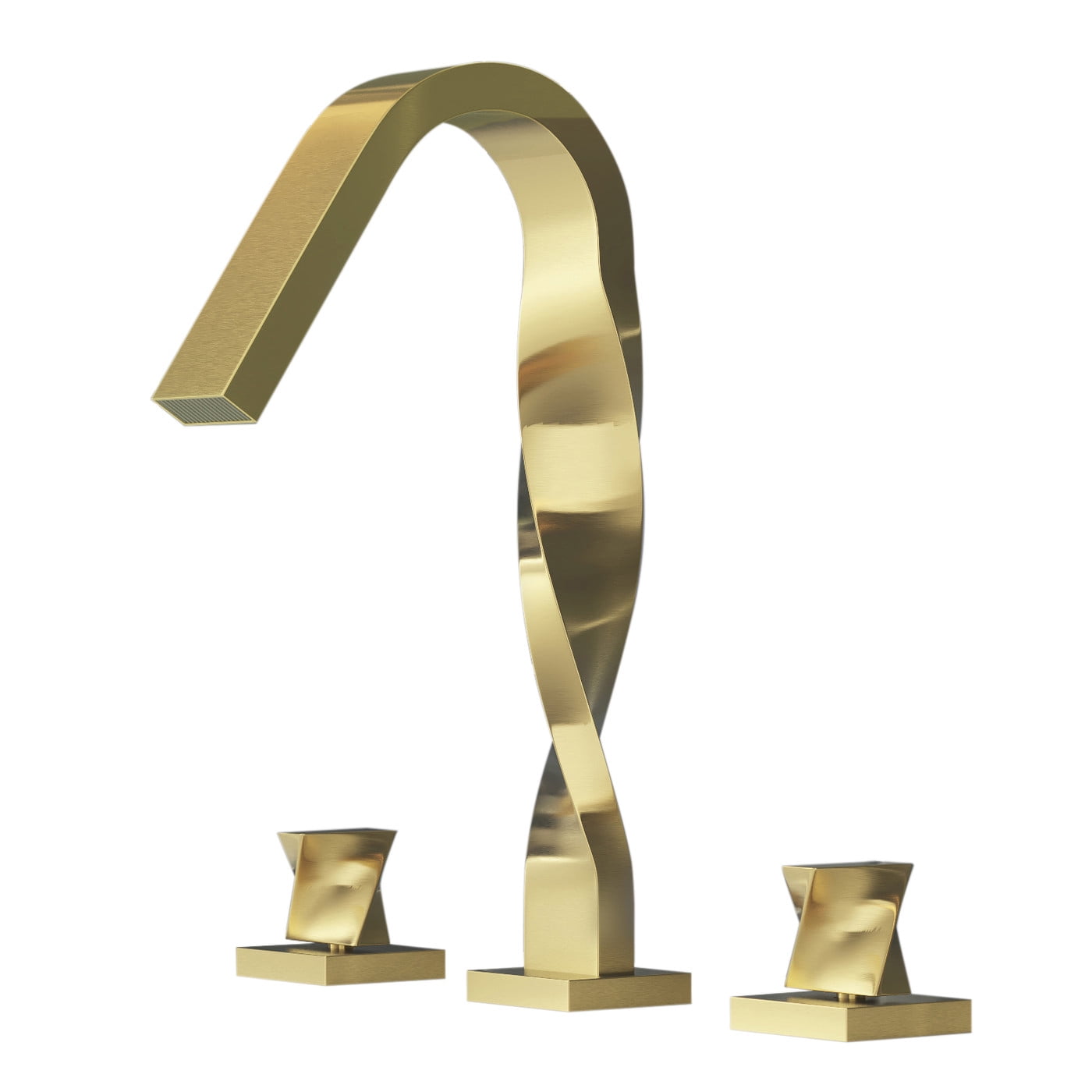YZZY Widespread High Arc Bathroom Faucet Double Handle Brushed Gold ...