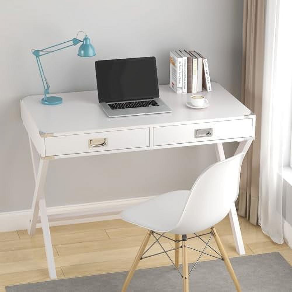 YZboomLife Computer Desk Home Office Desk with Drawers Solid Wood Desk ...