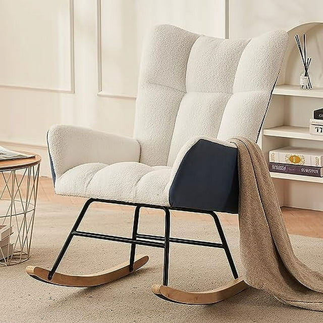 YZboomLife Modern Nursery Rocking Chair Upholstered Glider Chair with ...