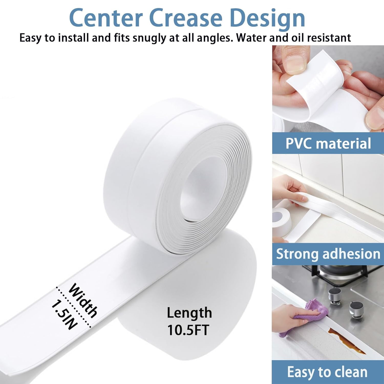 YZhouD Caulk Tape Self Adhesive, 2 Rolls Waterproof Toilet Caulk Strip ...