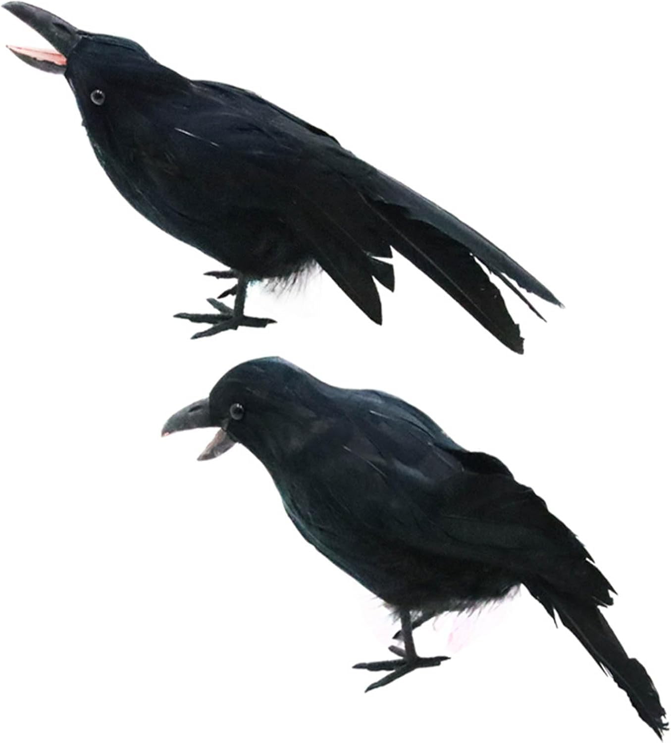 YZhouD Halloween Realistic Crow, 9.84 Extra Large Black Feathered ...