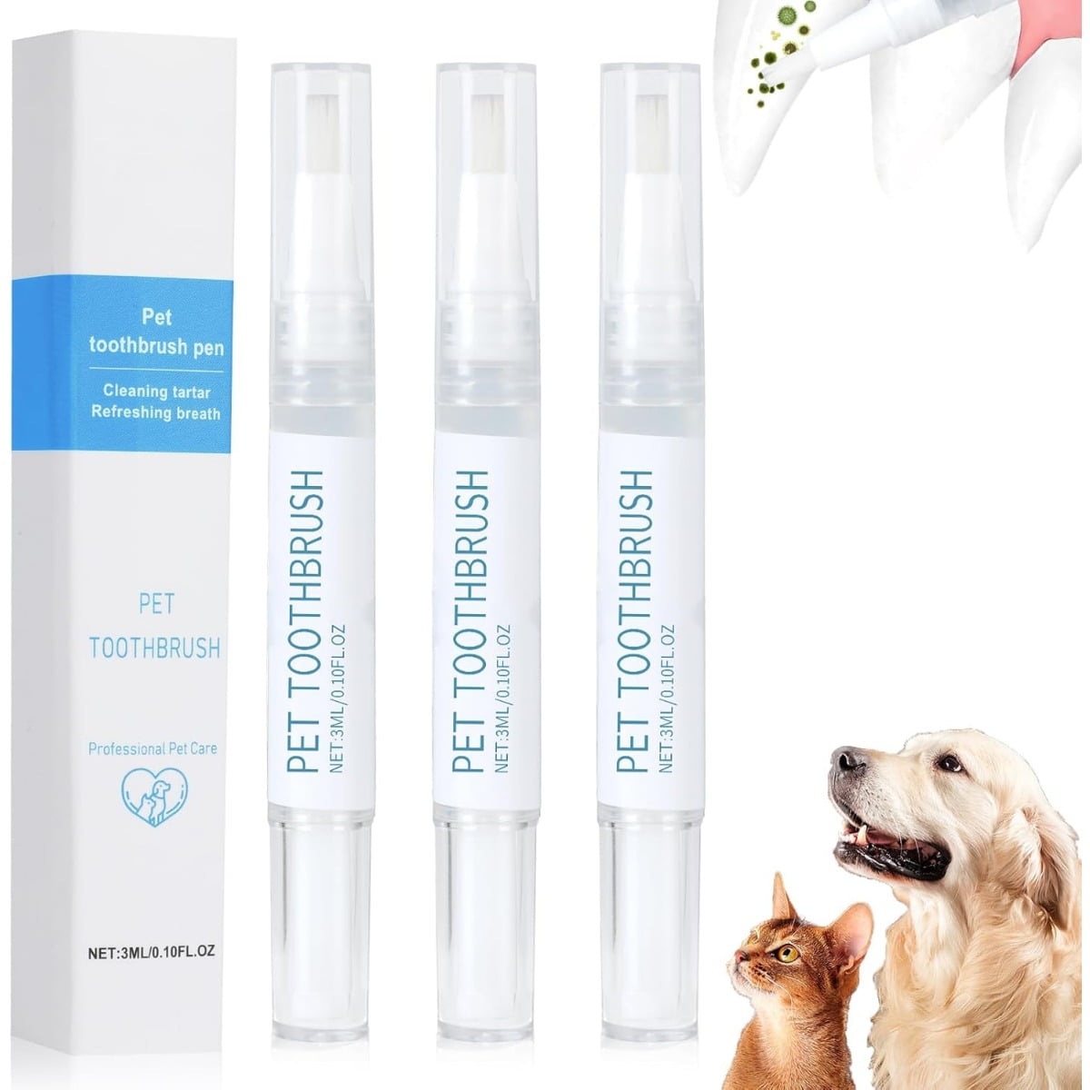 YZhouD Pet Toothbrush Pen,Dog Teeth Cleaning Pen,Cat/Dog Tooth ...