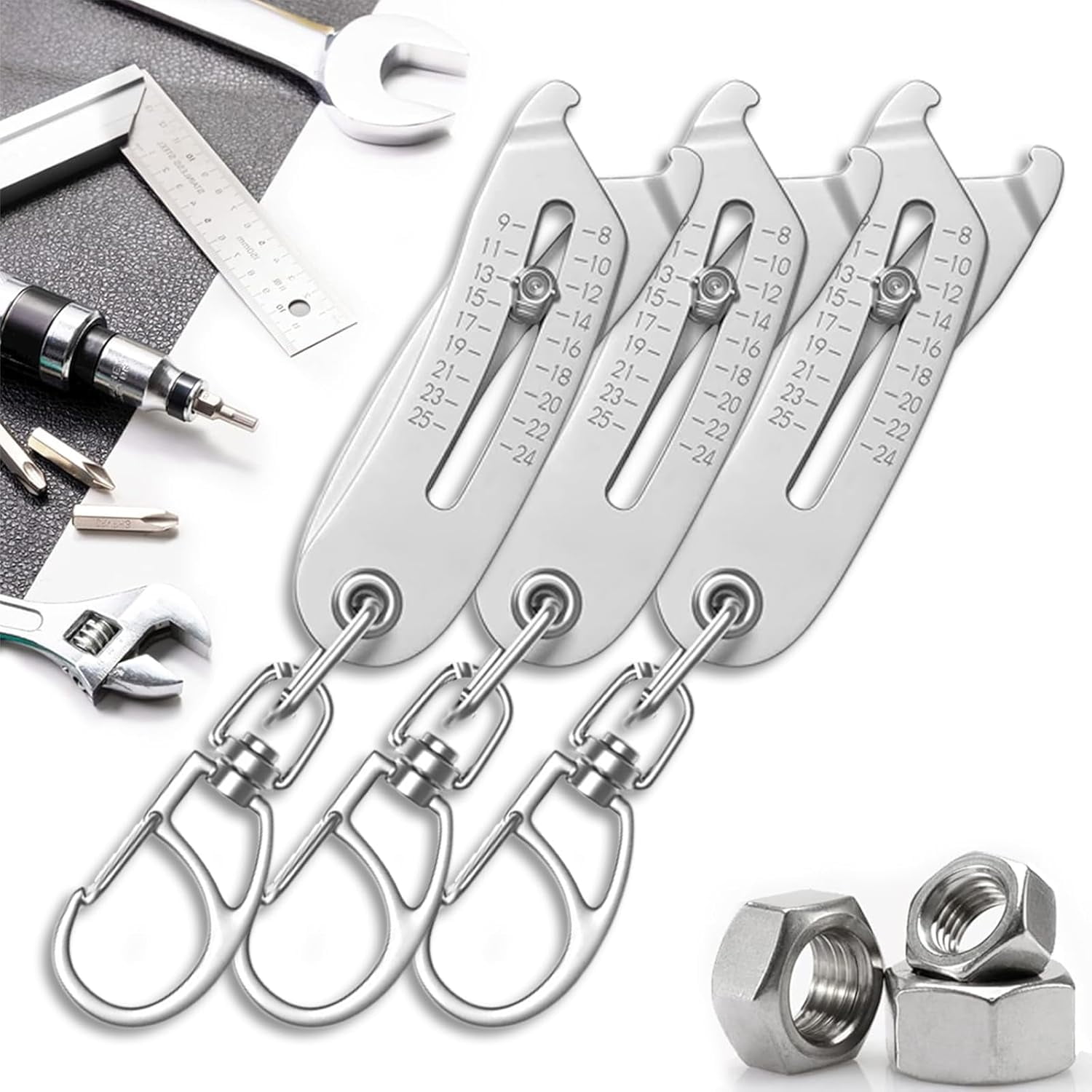 YZhouD Portable Precise Thread Size Checker Keychain, Bolt Size Finder ...