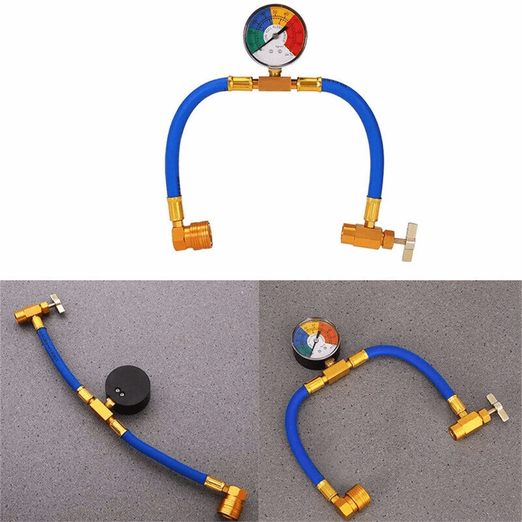 YaChu R134A Ac Refrigerant Charge Hose Kit, 1/2’’ Self-Sealing Valve ...