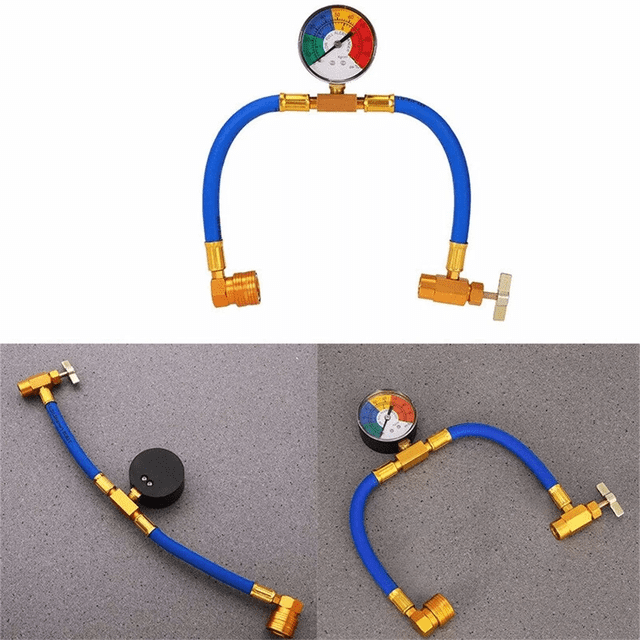 YaChu R134A Ac Refrigerant Charge Hose Kit, 1/2’’ Self-Sealing Valve ...