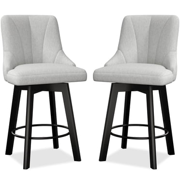 Monarch Specialties Bar Stool, Set Of 2, Swivel, Bar Height, White Wood ...