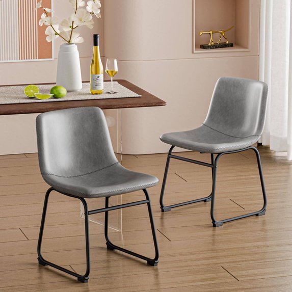GIKPAL Barstools 18'' PU Leather Counter Height Bar Stools Set of 2 ...
