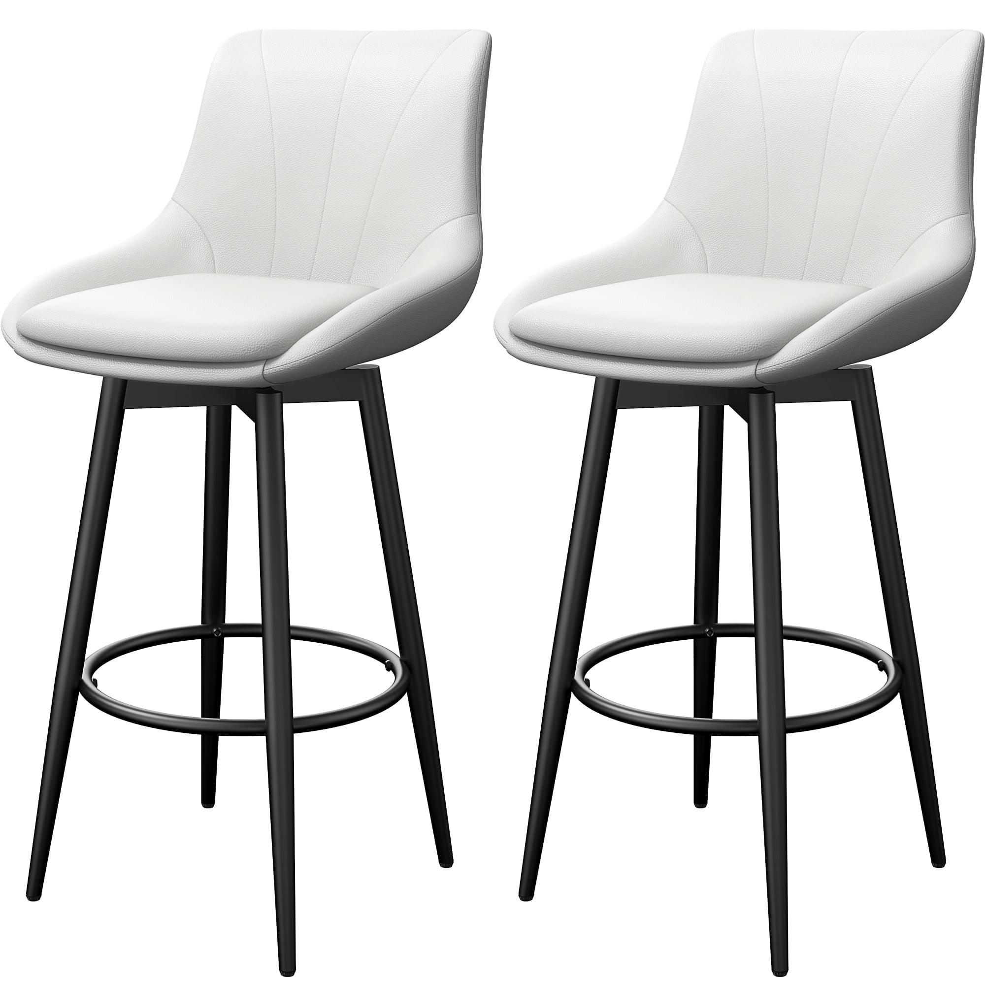 GIKPAL Swivel Bar Stools with Back Sets of 2, 26 Counter Height Bar ...