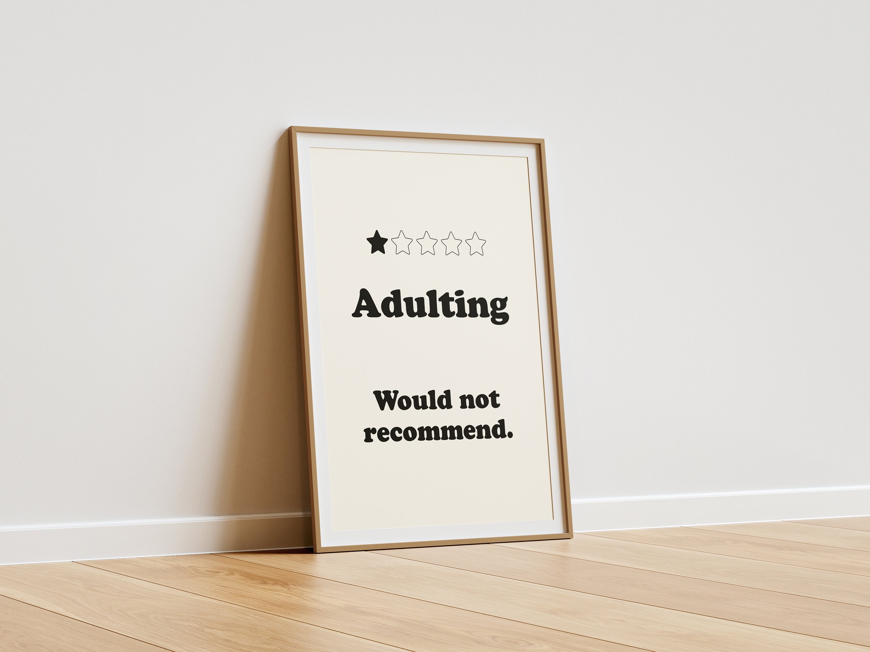 YaHaku Adulting 1 Star Review Poster - Walmart.com