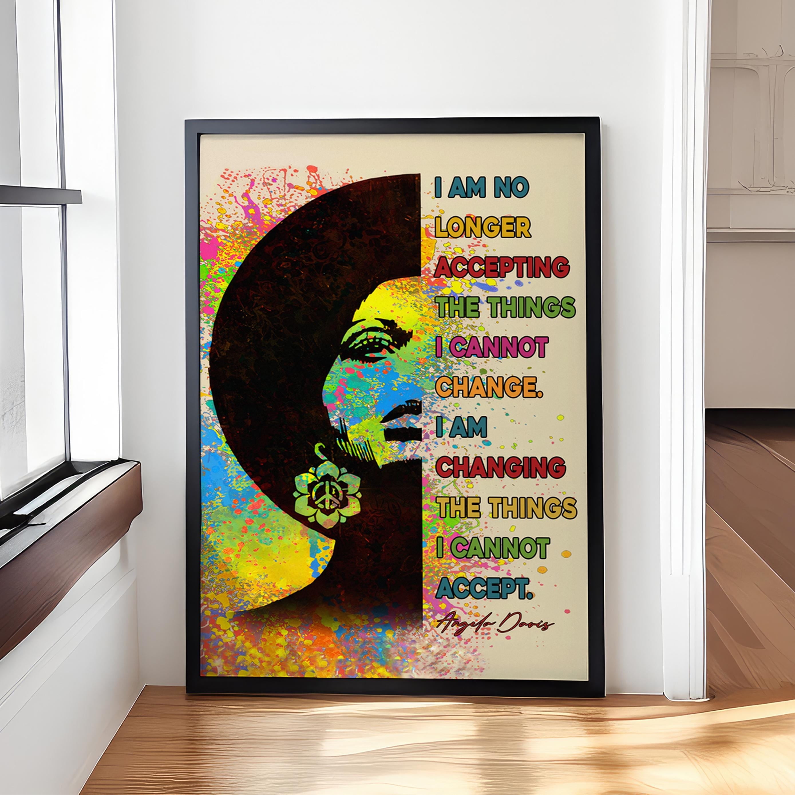YaHaku Angela Davis Poster, Angela Davis Quote Poster, I Am No Longer ...