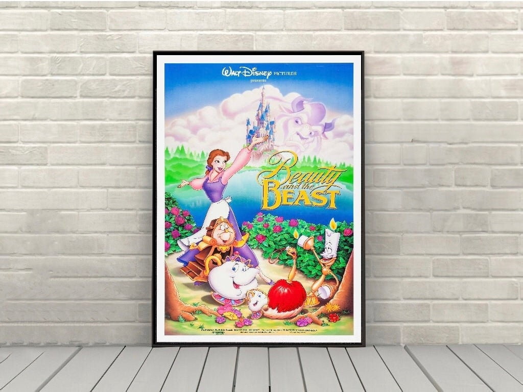 YaHaku Beauty and the Beast Poster Vintage Disney Movie Poster Classic ...