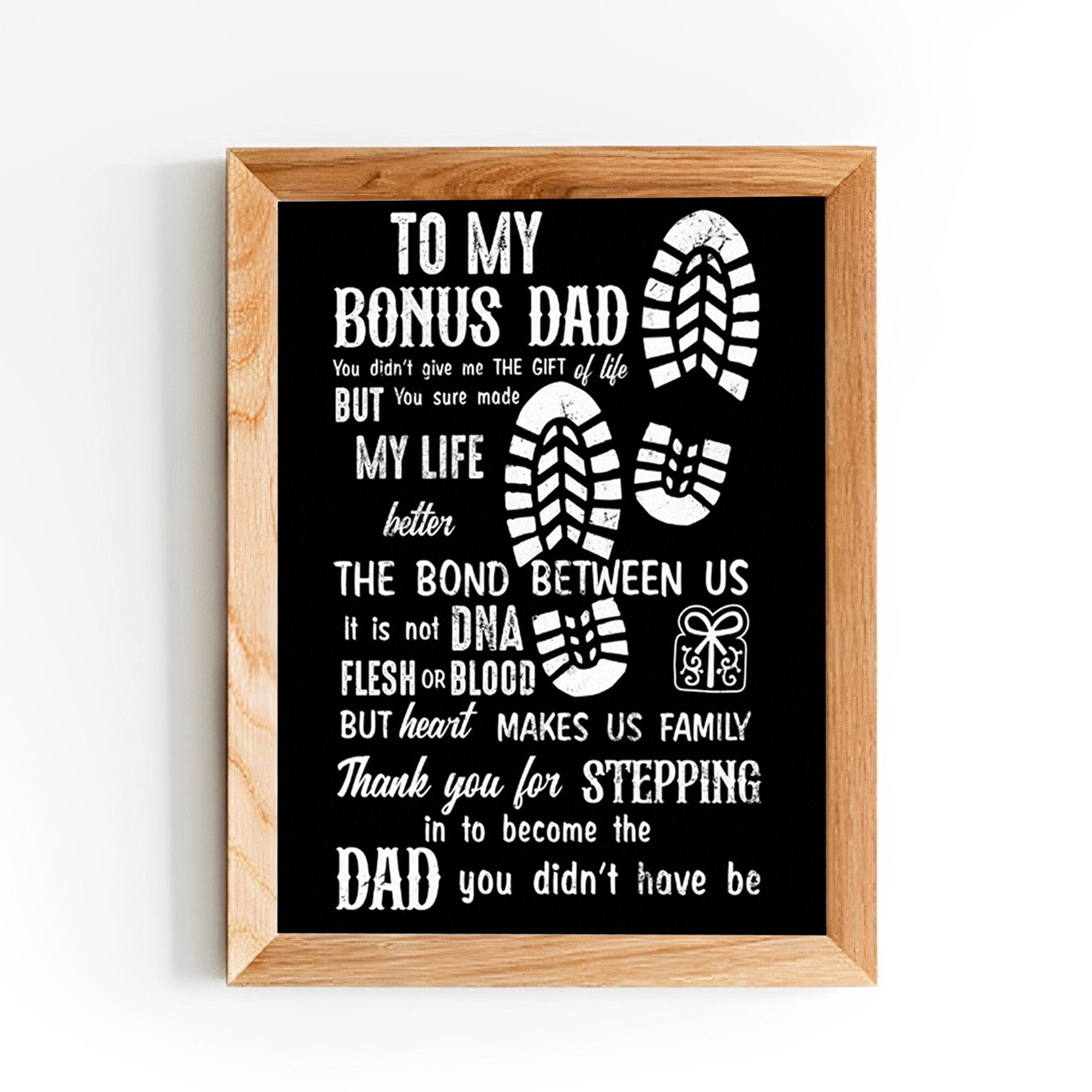 YaHaku Bonus Dad Poster, To My Bonus Dad Poster, Step Dad Wall Art From ...
