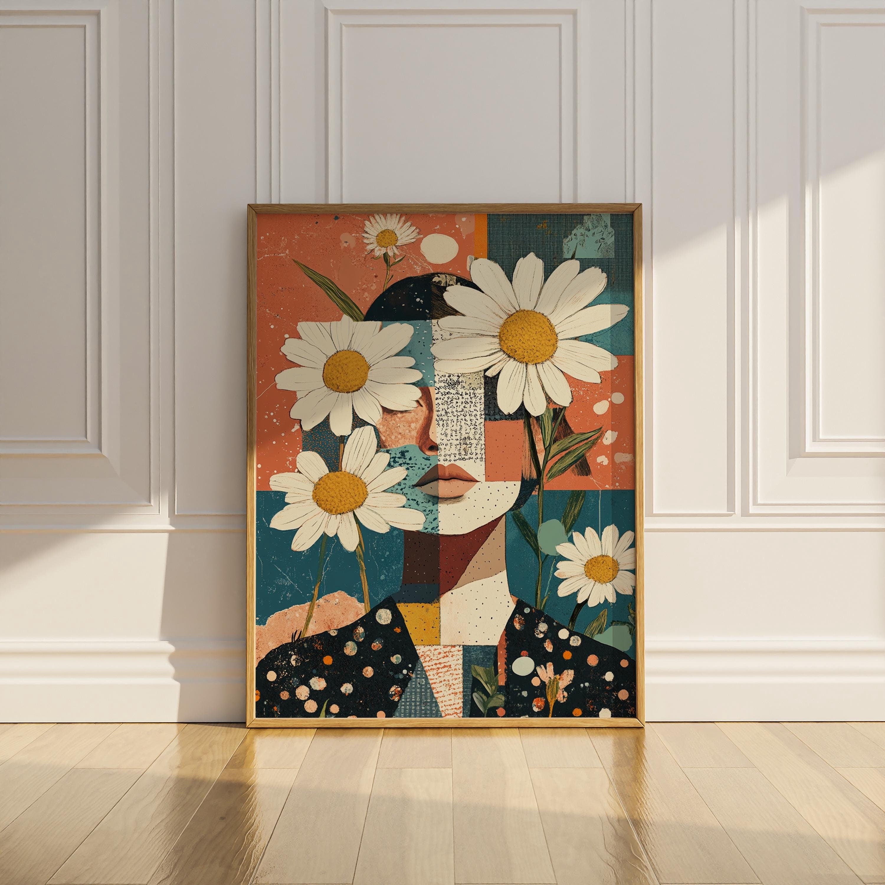 YaHaku Daisy Flower Poster Print Modern Abstract Trendy Artful Floral ...