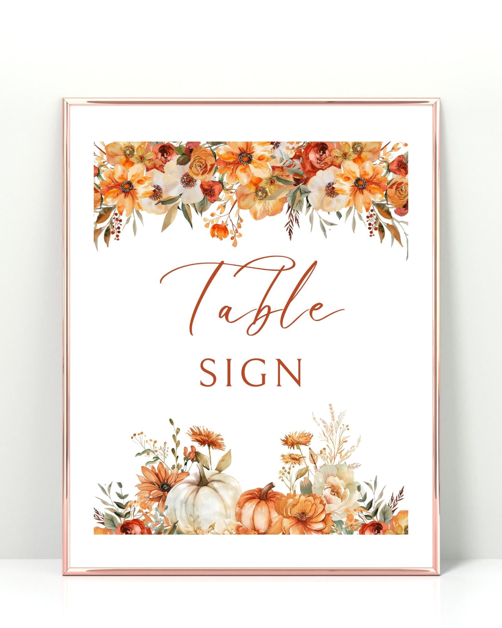 YaHaku Editable Fall Pumpkin Table Poster, Table Decor, Gifts and Cards ...