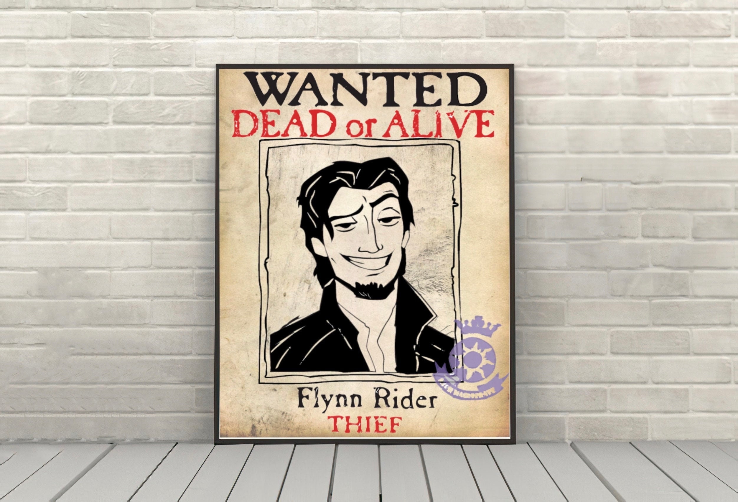 YaHaku Flynn Rider Wanted Poster Tangled Poster Vintage Disney Movie ...
