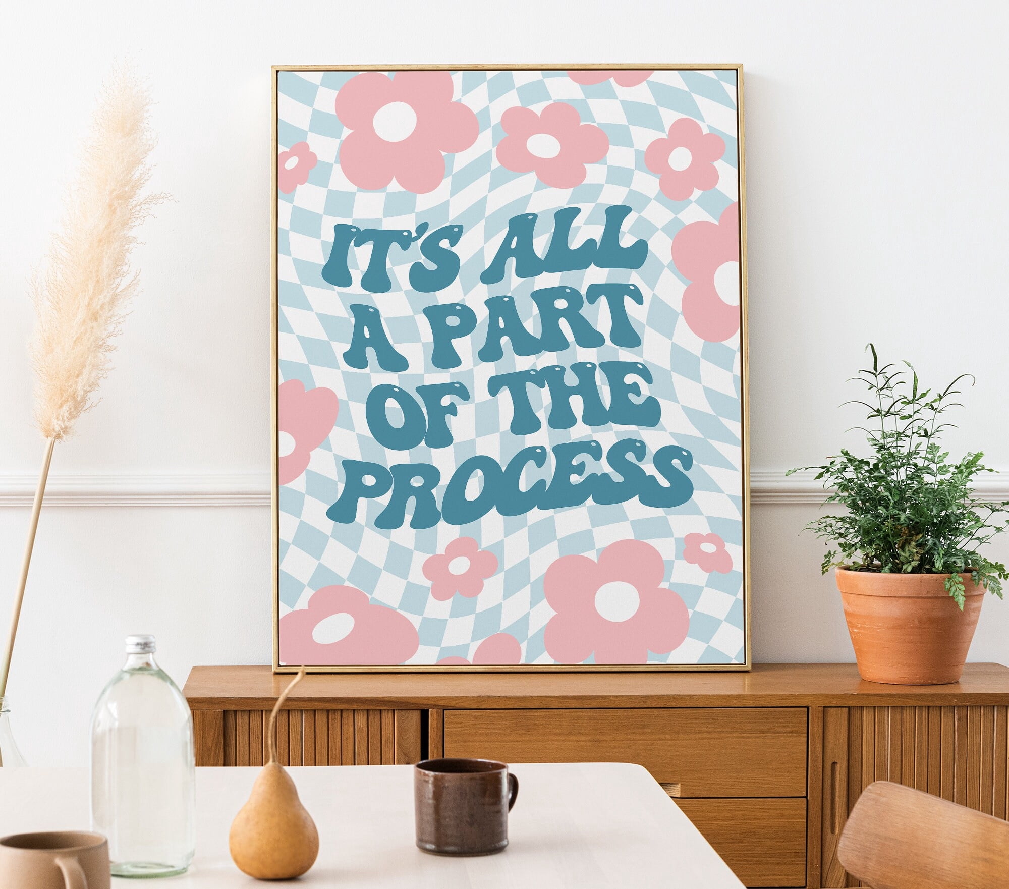 YaHaku It's All a Part of the Process Wall Decor Art Print, Retro ...