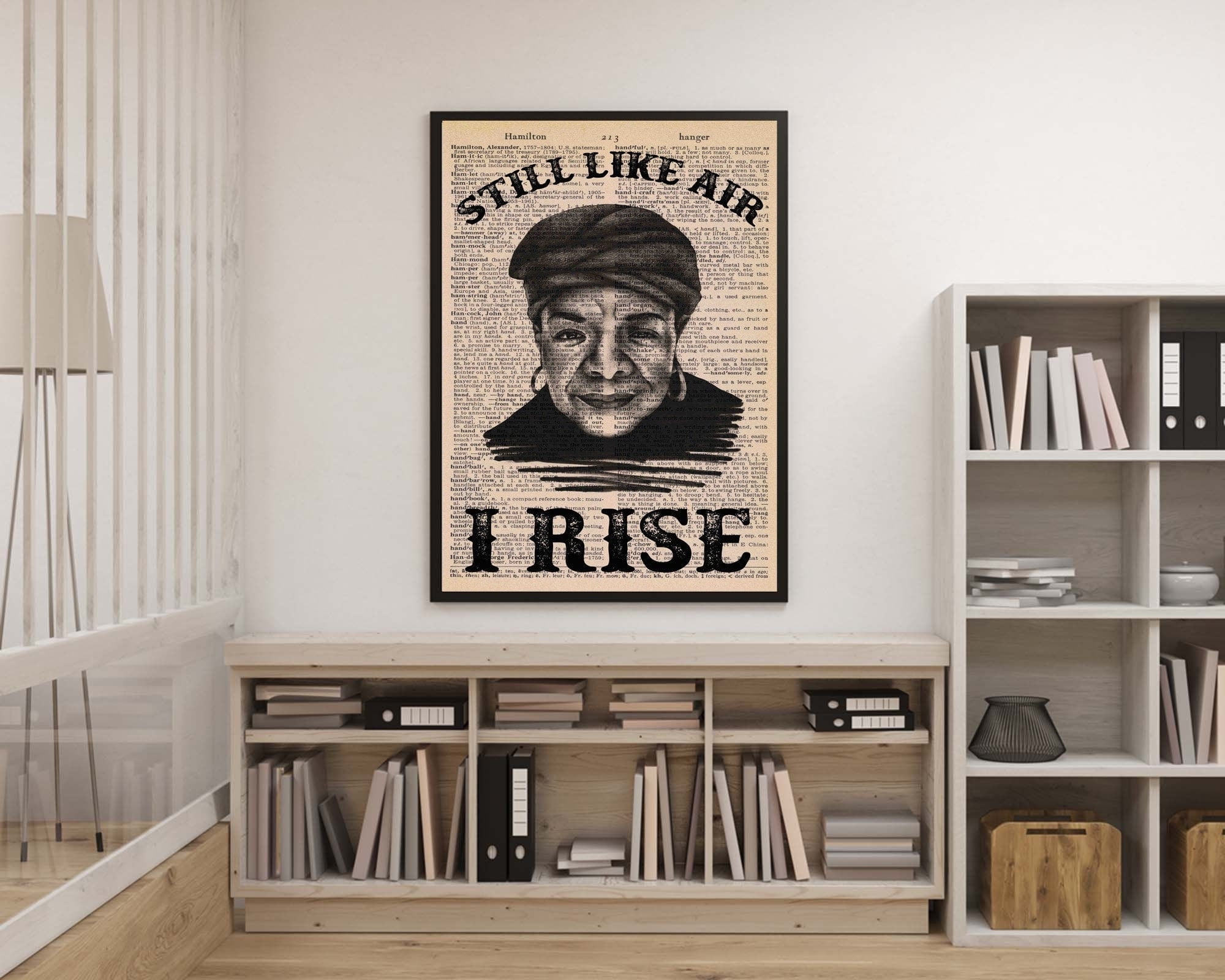 YaHaku Maya Angelou Portrait, Maya Angelou Still Like Air I Rise Poster ...