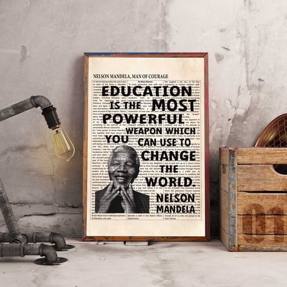 YaHaku Nelson Mandela Saying Poster, Education Is The Most Powerful ...
