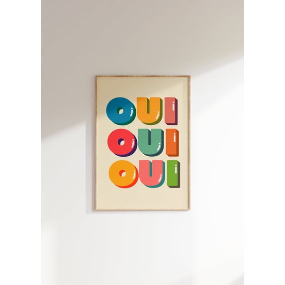YaHaku Oui Oui Poster • Colorful & Funky Wall Art • French Poster • Fun ...