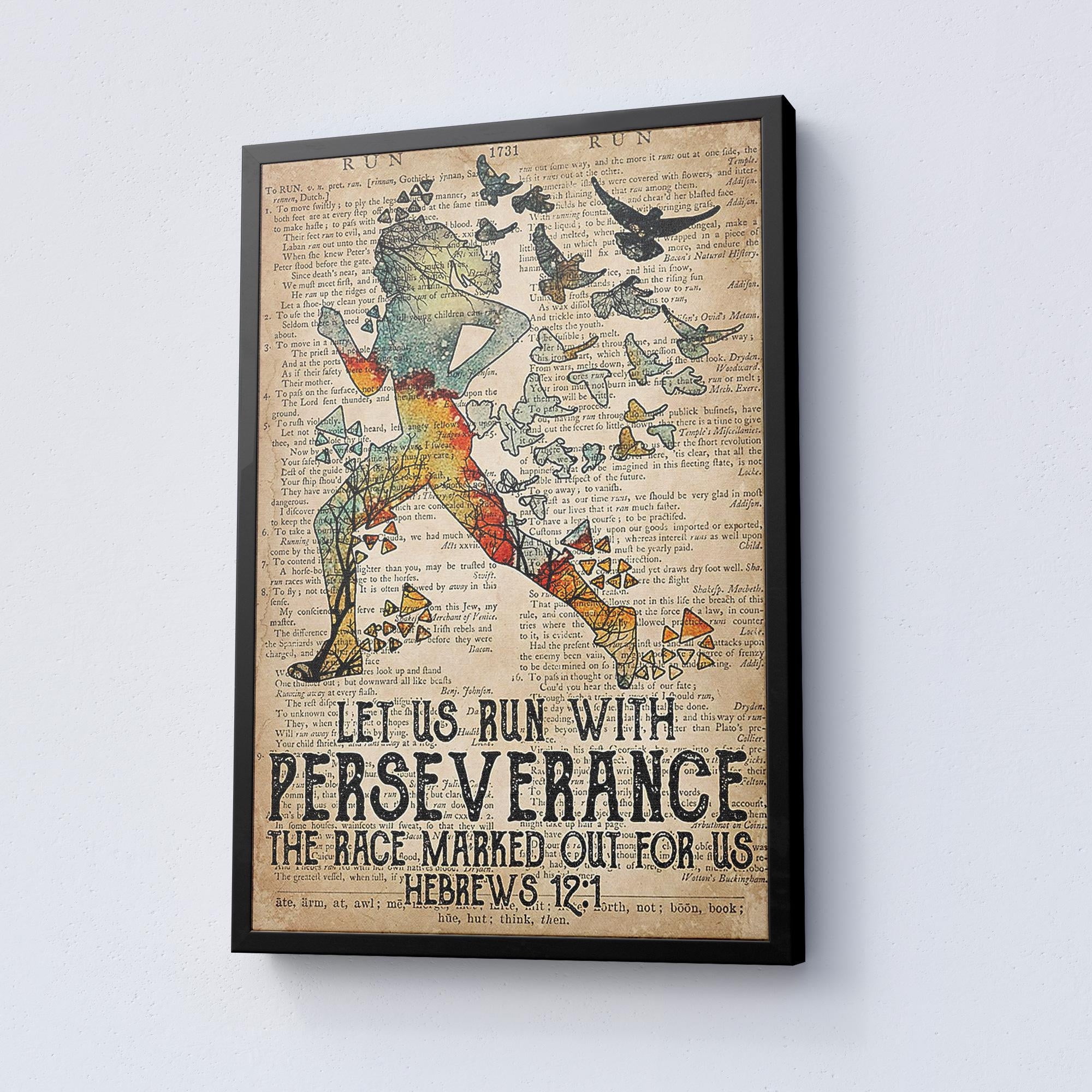 YaHaku Perseverance Poster, Inspirational Faith Run Race Posters ...