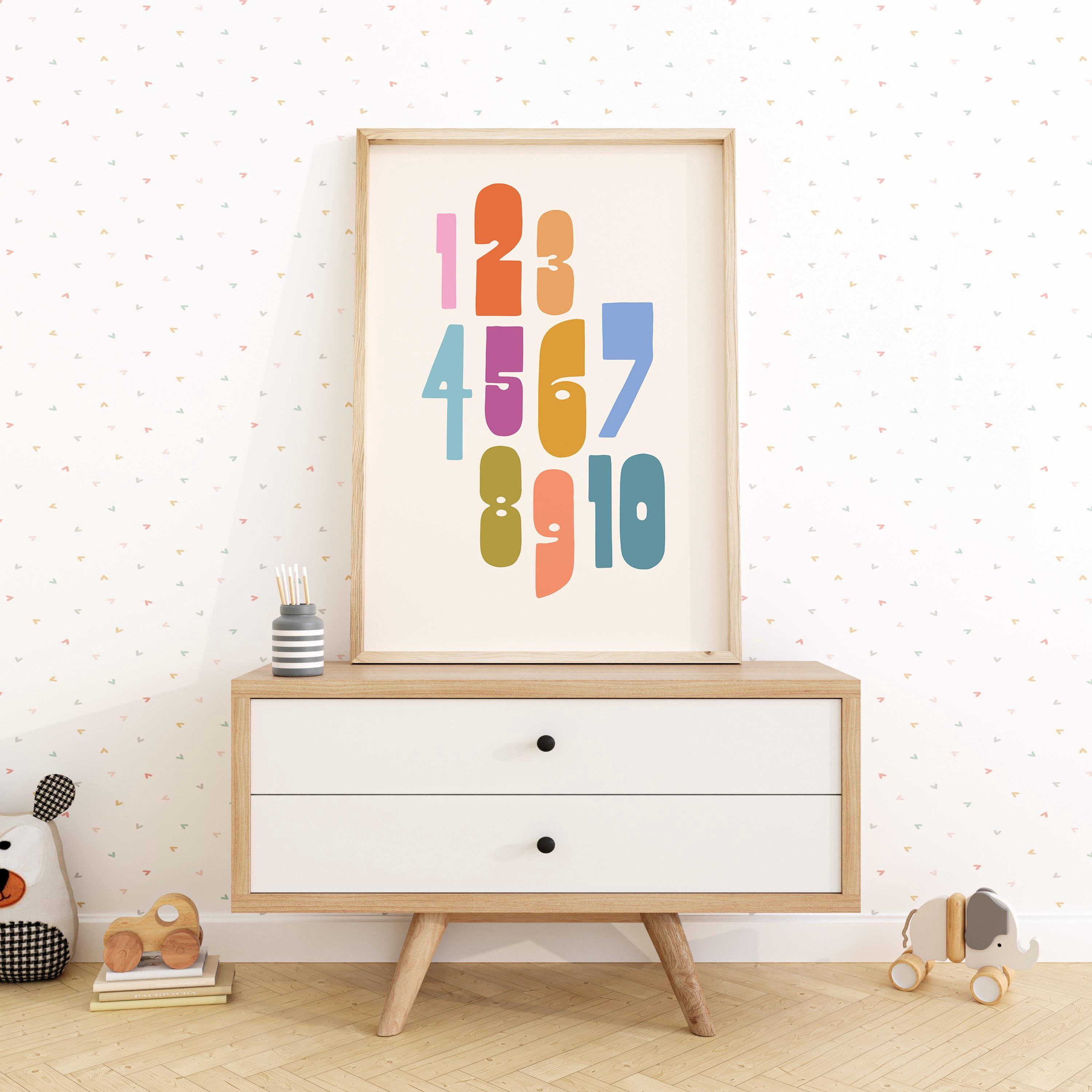 YaHaku Quirky Number Print, Cute Boho Playroom Decor, Preschool ...