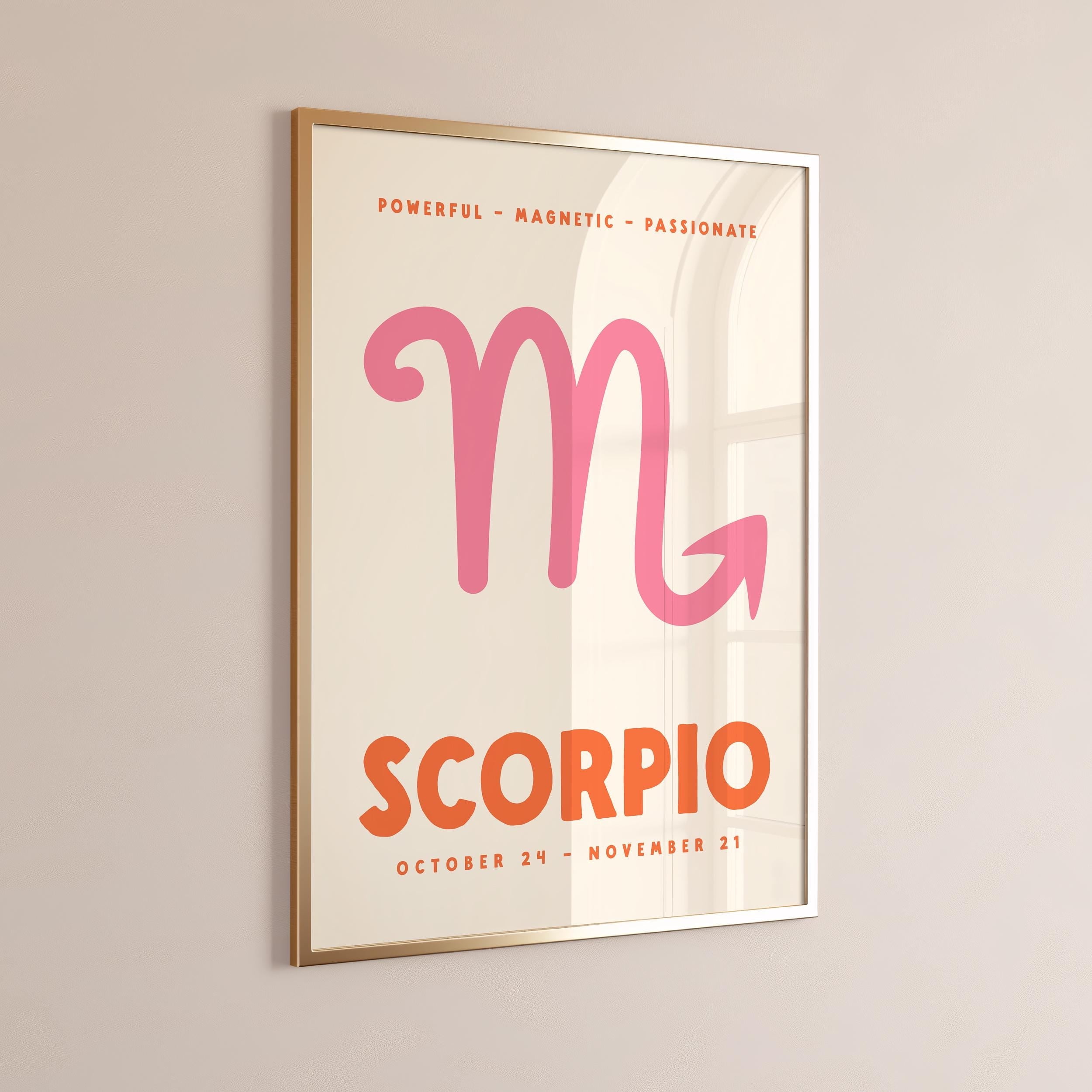 YaHaku Scorpio Print, Zodiac Poster, Digital Download Print, Trendy ...
