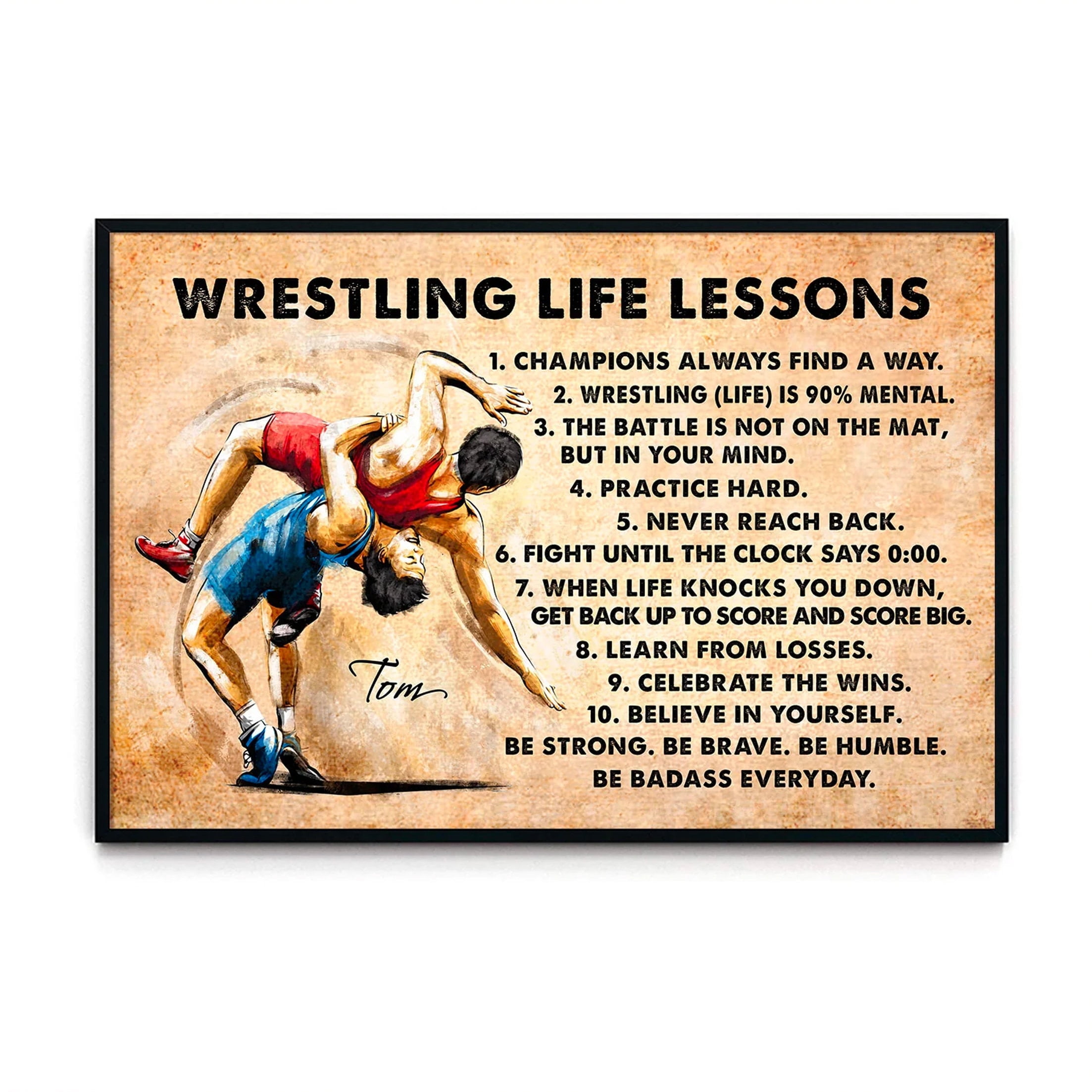 YaHaku Wrestling Life Lessons Personalized Horizontal Poster, , Custom ...
